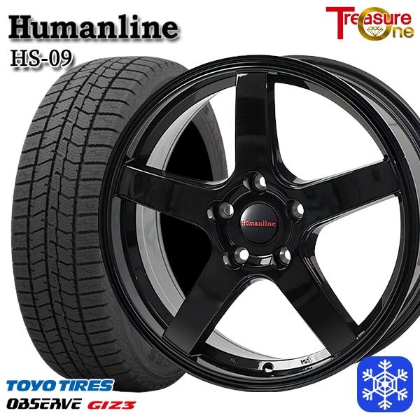 TOYO TIRES 235/60R18インチ トーヨー オブザーブ ギズ3 GIZ3 5H114.3 スタッドレスタイヤホイール4本セット ヒューマンライン HS09 BK : エムオート ...