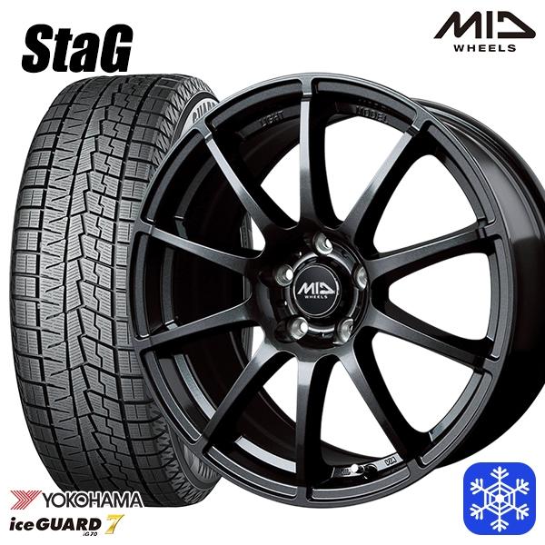 iceGUARD 225/60R18インチ ヨコハマ アイスガード IG70 5H114.3 スタッドレスタイヤホイール4本セット MID シュナイダー スタッグ SG : エムオート ...