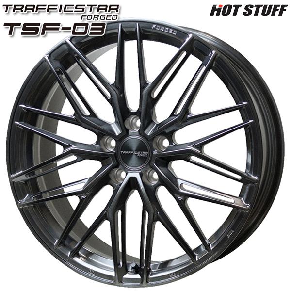 HOT STUFF ホットスタッフ トラフィックスター フォージド TSF-03 19インチ 8.0J 5H114.3 +42 ブラッシュド/ブラッククリア アルミホイール単品 1本 4本以上 ...