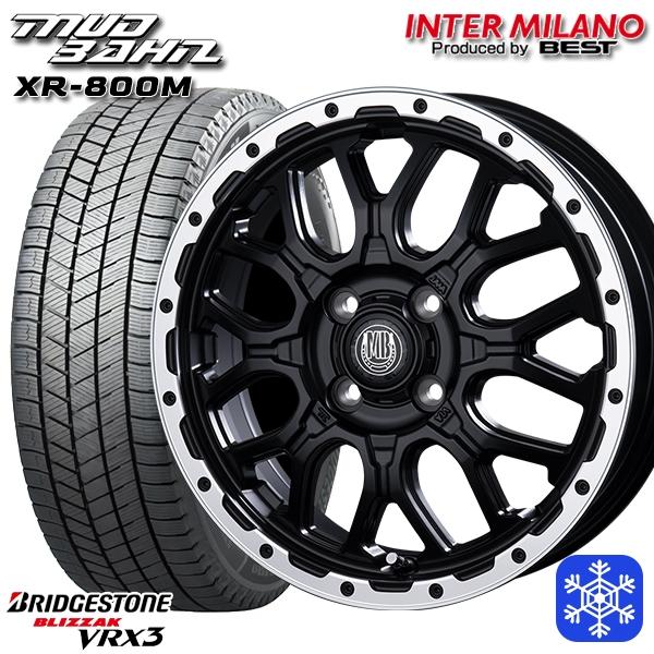 ブリザック 165/65R15インチ ブリヂストン VRX3 4H100 スタッドレスタイヤホイール4本セット BEST MUD BAHN マッドバーン XR-800M MBK/RP : エム ...