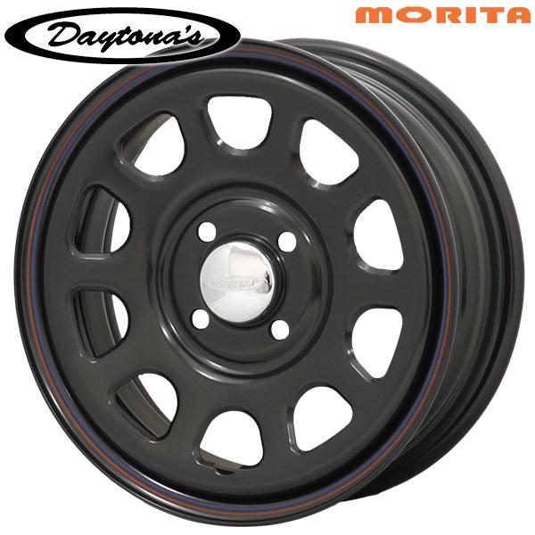 軽自動車 MRT DAYTONA'S G2 デイトナ 15インチ 5.0J 4H100 +45 ブラック(レッド/ブルーライン) スチール ...