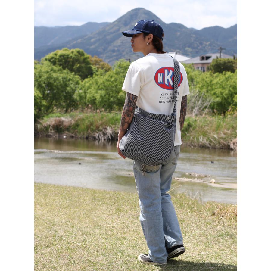 KNICKERBOCKER ニッカーボッカー Paperboy Denim Bag ニュースペーパーボーイバッグ ショルダーバッグ Indigo Stripe Hickory ストライプ ...