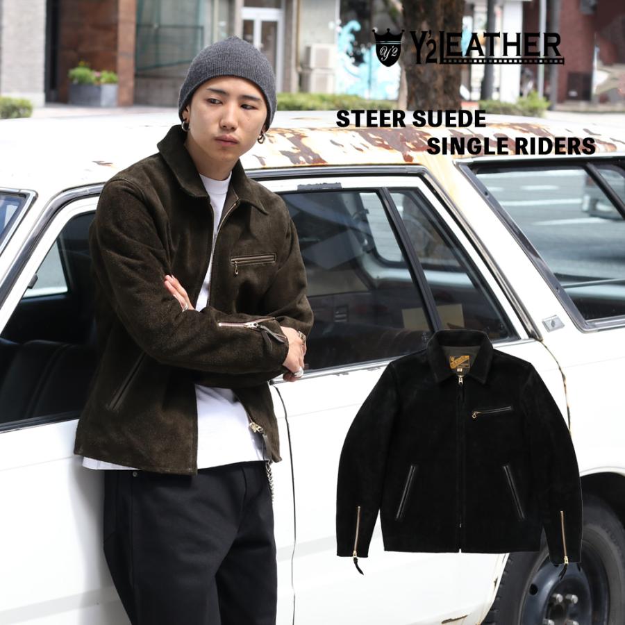 Y'2 LEATHER ワイツーレザー TR-65 STEER SUEDE SINGLE RIDERS Y'2 LEATHER ワイツーレザー TR-65 STEER SUEDE SINGLE RIDERS