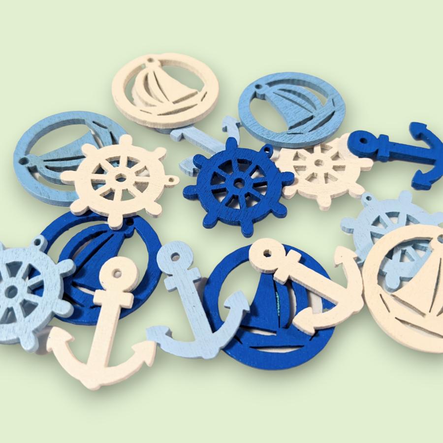 18pマリンウッドチャーム ミックス :ch103:retromoonのパーツ屋さん - 通販 - Yahoo!ショッピング