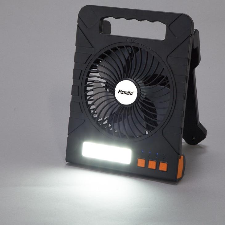 充電式ソーラーパワフルファン 小型 扇風機 USB充電 ソーラー充電