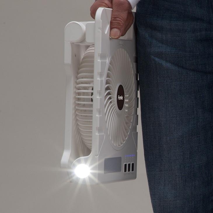 充電式ソーラーパワフルファン 小型 扇風機 USB充電 ソーラー充電 10,000mAh バッテリー スマホ充電 LEDライト付き タイマー付き 熱中症対策 防災 送料無料 充電式ソーラーパワフルファン 小型 扇風機 USB充電 ソーラー充電