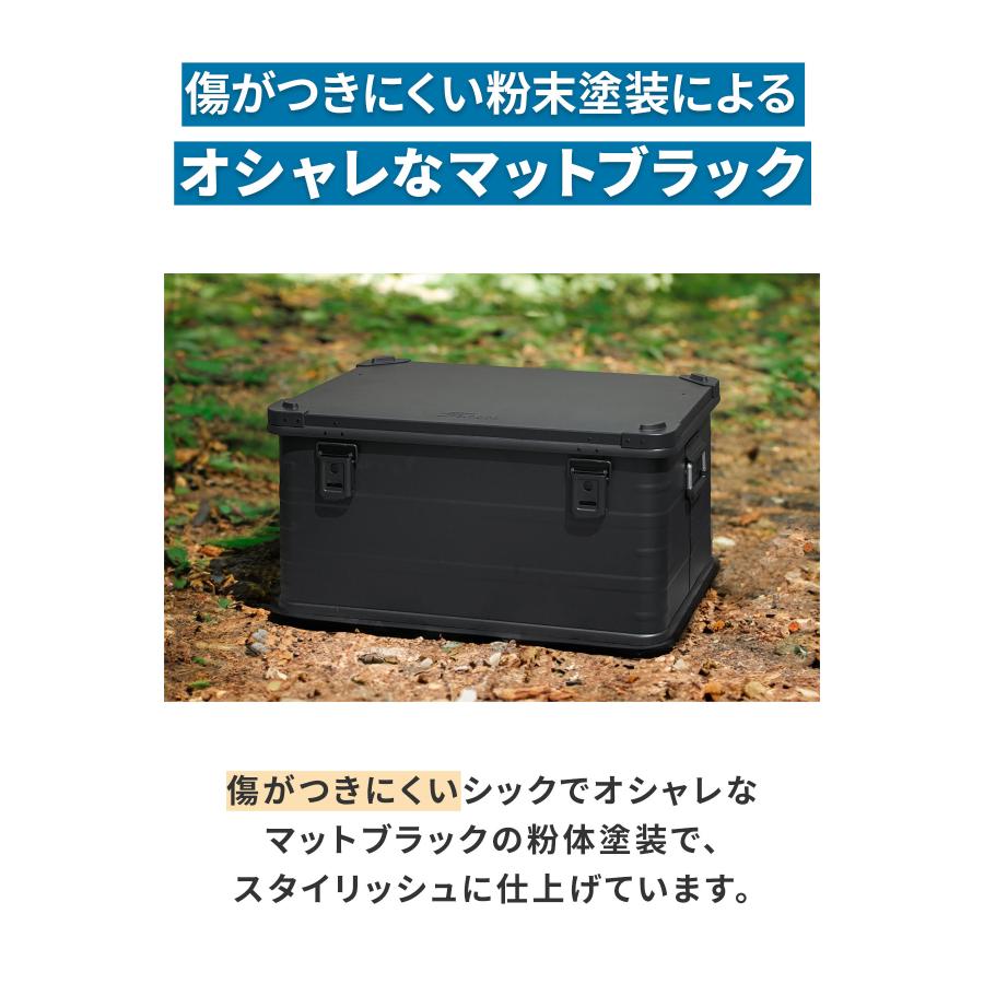 FIELDOOR アルミ コンテナボックス 蓋付き マットブラック S/M/L FIELDOOR アルミ コンテナボックス 蓋付き マットブラック S/M/L
