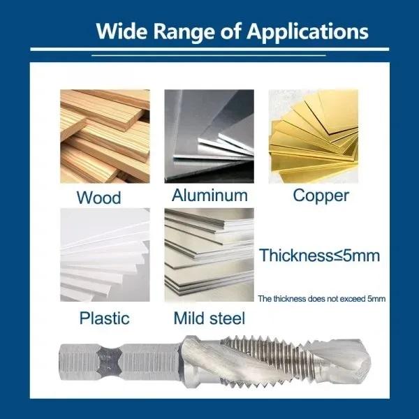 送料無料 HSS高速度鋼 6本セット タップドリルセット ドリルビット 六角軸 面取りタップ 穴あけ ねじ切り タップ スパイラル M3 M4 M5 M6 M8 M10 : MAXSHOP ...