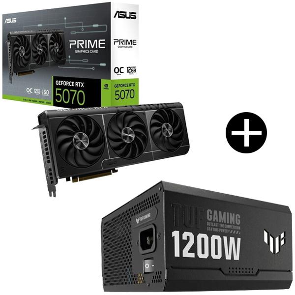 ASUS PRIME-RTX5070-O12G グラフィックカード + TUF-GAMING-1200G ブラック 電源ユニット セット : MAXZEN Direct Yahoo!店 ...