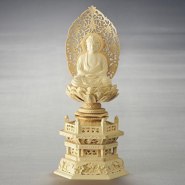 ALTE MEISTER 六角台座 唐草光背 釈迦如来 2.0 柘植 : MAXZEN Direct Yahoo!店 - 通販 - Yahoo!ショッピング
