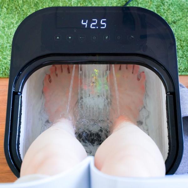 THANKO 足温器 サンコー S-KFB21W フットバス 掛け湯 足つぼローラーでスパ気分 おうち秘湯 せせらぎ フットスパ むくみ解消 冷え性 デトックス 自宅 プレゼント ...