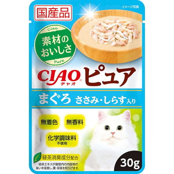 いなばペットフード CIAO ピュアパウチ まぐろ ささみ・しらす入り 30g : MAXZEN Direct Yahoo!店 - 通販 - Yahoo!ショッピング