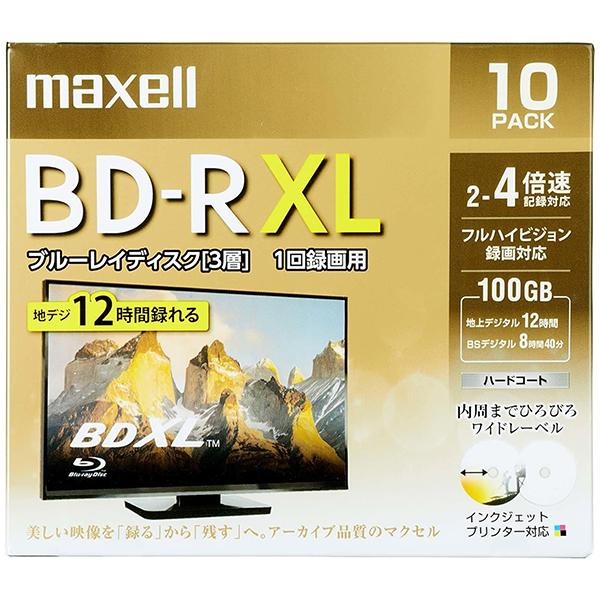 maxell BRV100WPE.10S 録画用ブルーレイディスク BD-R XL(2〜4倍速対応) 720分/3層100GB 10枚 : MAXZEN Direct Yahoo!店 - 通販 ...