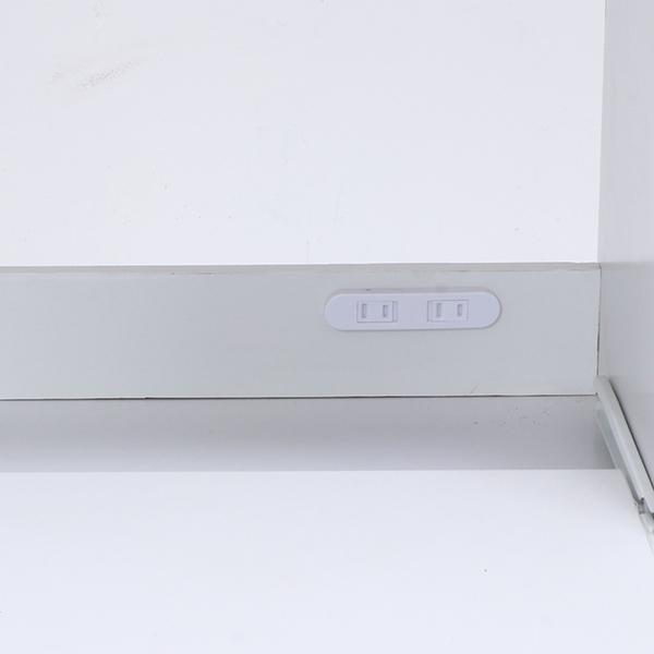不二貿易（Fuji Boeki） キッチンカウンター レンジ台 120幅 カウンターテーブル 食器棚 キッチンワゴン 収納 ガラス扉 引出し ...