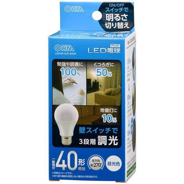 オーム電機 LDA4D-G/D AG93 LED電球 E26 40形相当 3段階調光 昼光色 : 4971275634244 : MAXZEN Direct Yahoo!店 - 通販 ...
