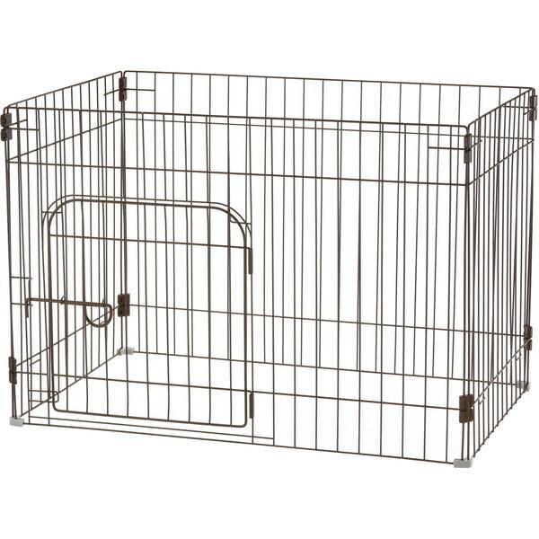 リッチェル Richell カスタムペットサークル 4面 90-60入口付 ブラウン : MAXZEN Direct Yahoo!店 - 通販 - Yahoo!ショッピング