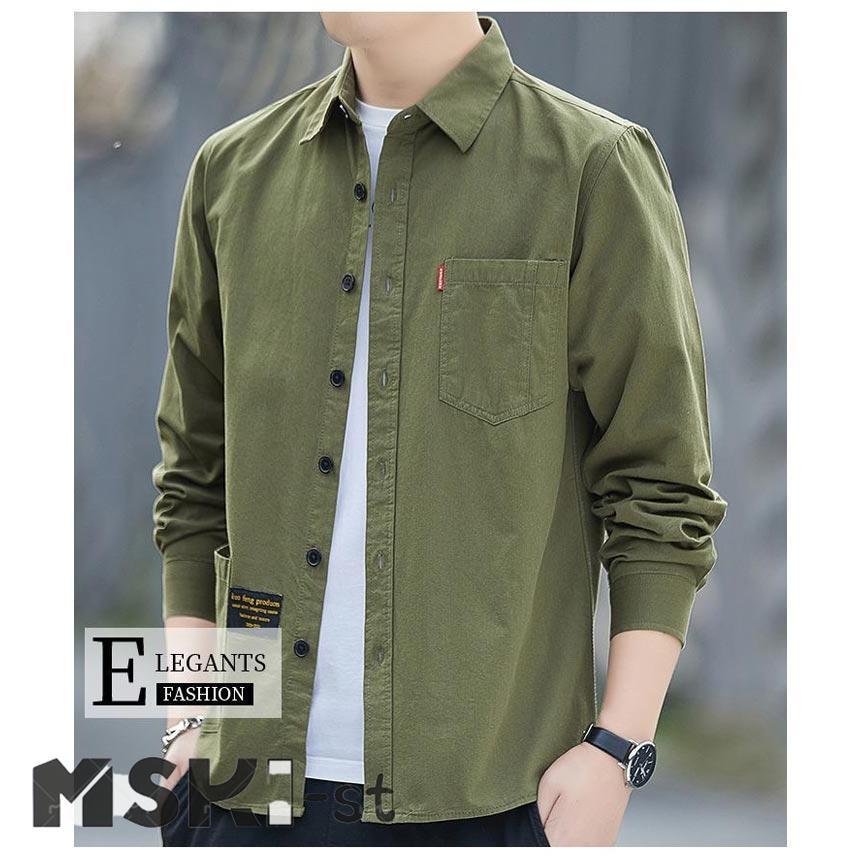 シャツ メンズ 長袖 無地 メンズファッション ス 立ち襟 大きいサイズ 服 オールシーズン 春 夏 秋 冬 カジュアルシャツ : May.B ...
