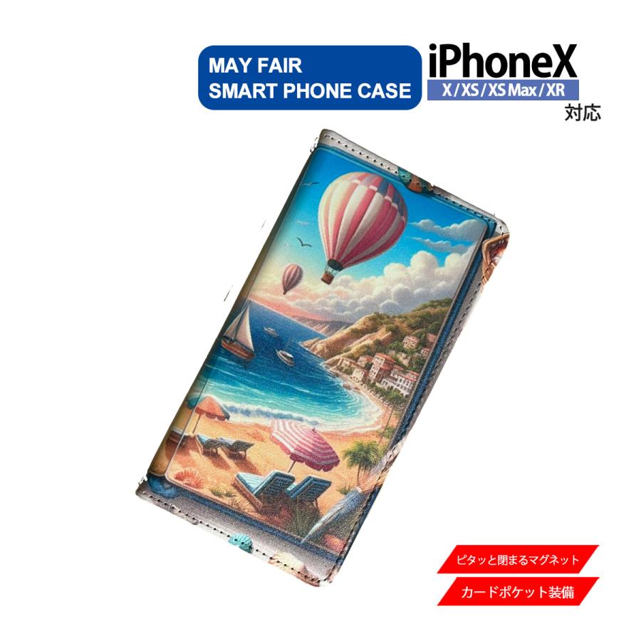 iPhoneX XS XSMax XR 用 ケース 手帳型 PVC レザー アイフォンケース ビーチ 浜辺 海 海水浴 : MAY FAIR Yahoo!ショッピング店 - 通販 ...
