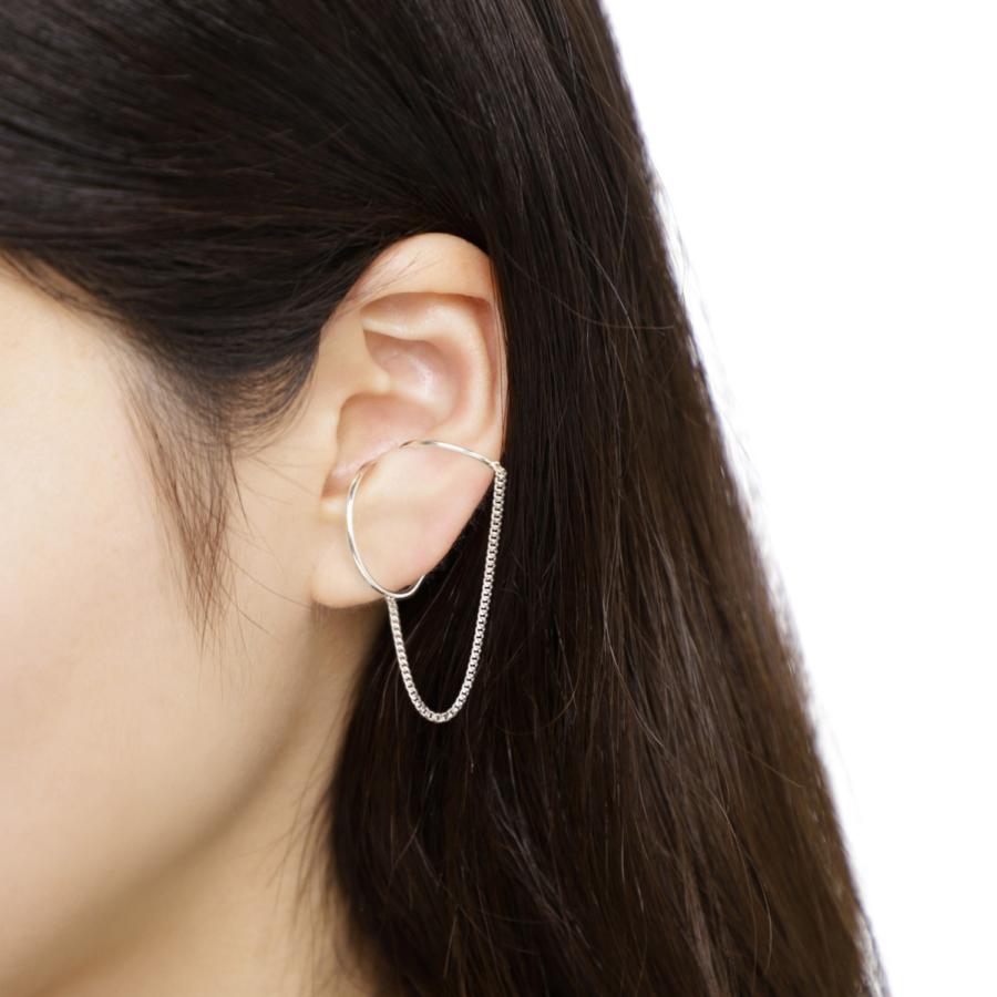 SASKIA DIEZ サスキアディツ イヤーカフ WIRE EARCUFF DOUBLE NO2 CHAINED シルバー レディース 0220503-0000920-silver ...