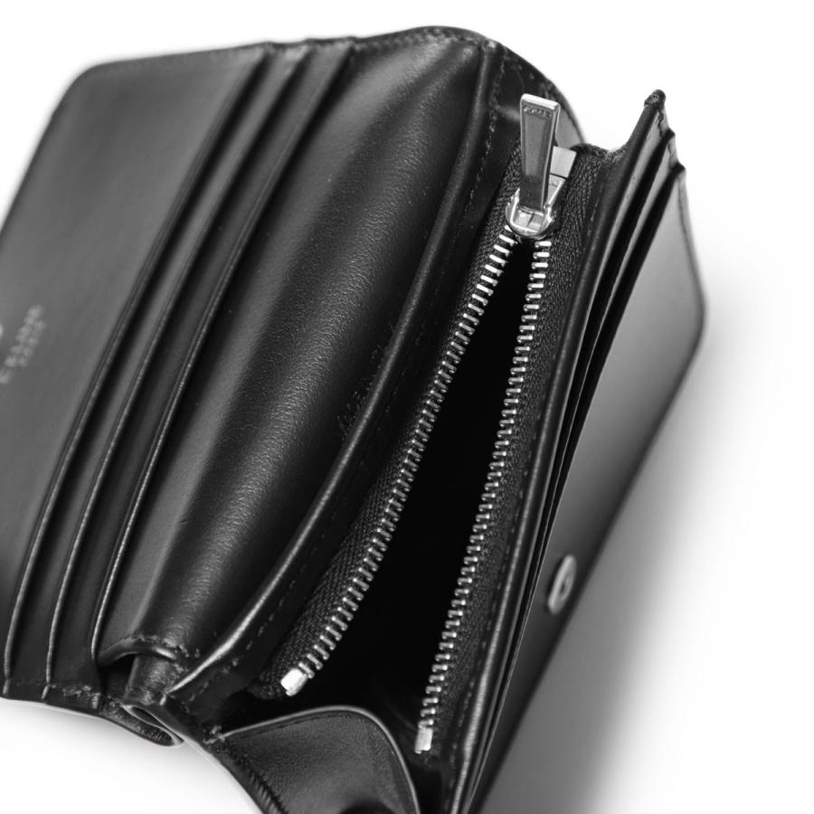 セリーヌ CELINE 2つ折り財布 小銭入れ付き TRIOMPHE COMPACT WALLET ブラック レディース 10k62-3dpv ...