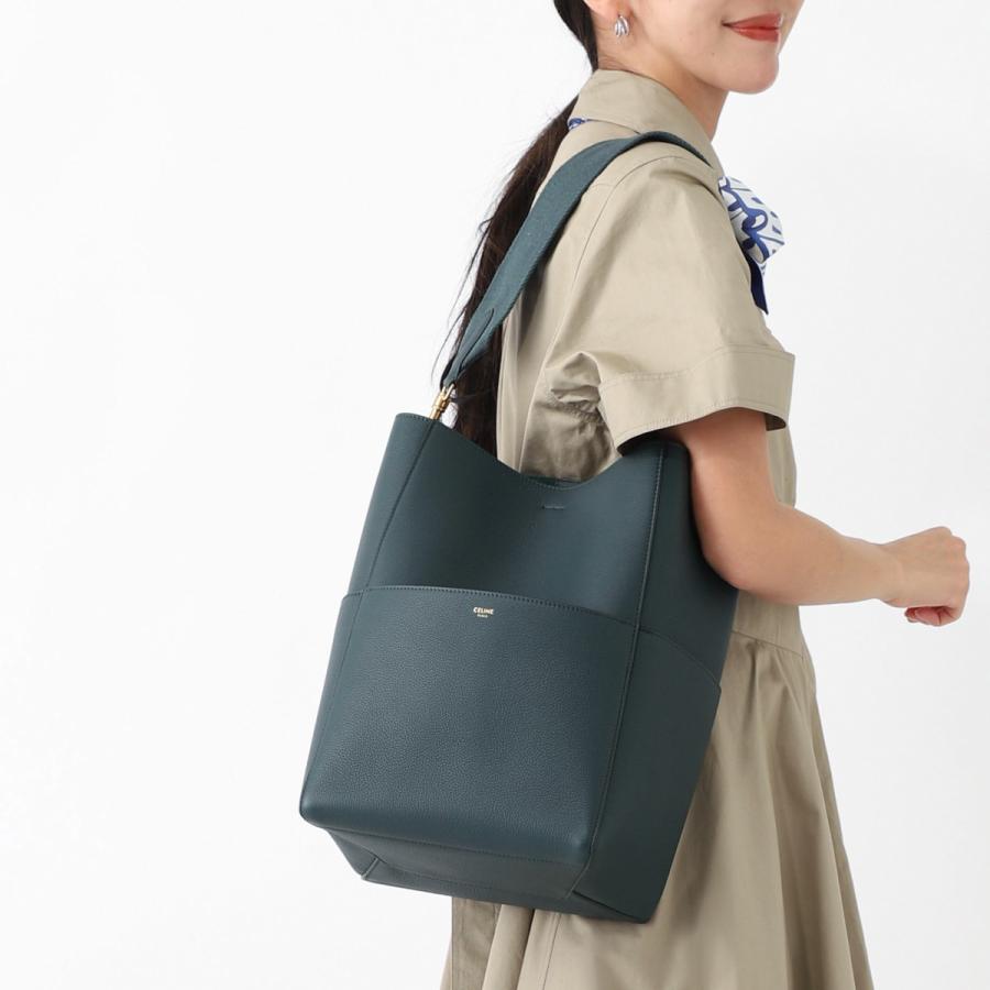 CELINE（セリーヌ） バケットバッグ SANGLE BUCKET ショルダーバッグ グリーン レディース 18959-3ah4-31an ...