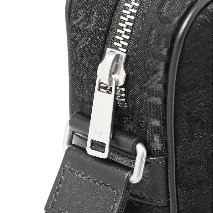 CELINE セリーヌ ショルダーバッグ HORIZONTAL MESSENGER STRAP IN ALL OVER JACQUARD クロスボディバッグ ブラック メンズ 19720 ...
