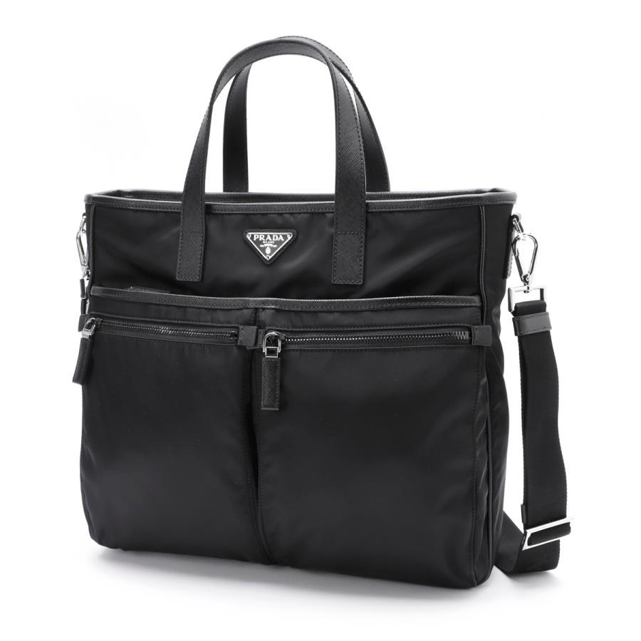 PRADA プラダ トートバッグ 2WAY ビジネスバッグ ブラック メンズ 2vg860-vxon-2dmh-f0002 : モダンブルーYahoo!店 - 通販 - Yahoo!ショッピング