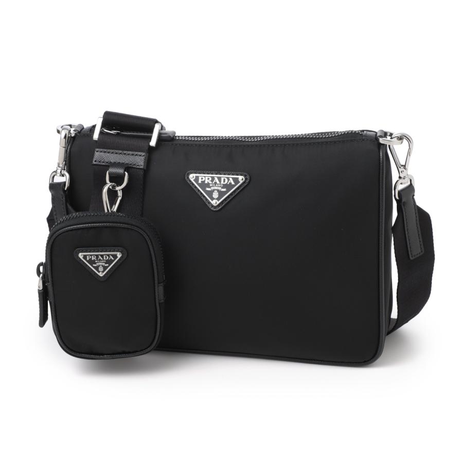 PRADA プラダ ショルダーバッグ TESSUTO SAFFIANO クロスボディバッグ ブラック メンズ 2vh113-vxop-2dmh ...