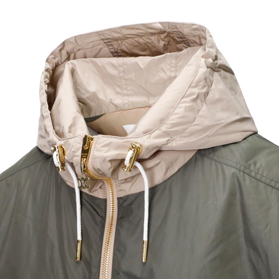 CELINE セリーヌ 中綿入り ハーフジップ プルオーバー CROPPED WINDBREAKER IN LIGHTWEIGHT NYLON ウインドブレーカー 大きいサイズあり ベージュ ...