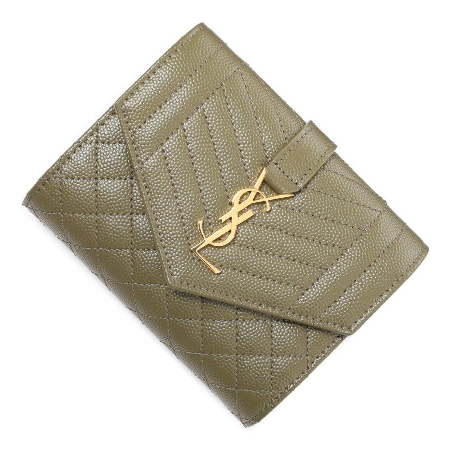 SAINT LAURENT サンローラン 3つ折り財布 小銭入れ付き グリーン レディース 651028-bow91-3344 : モダンブルーYahoo!店 - 通販 - Yahoo!ショッピング