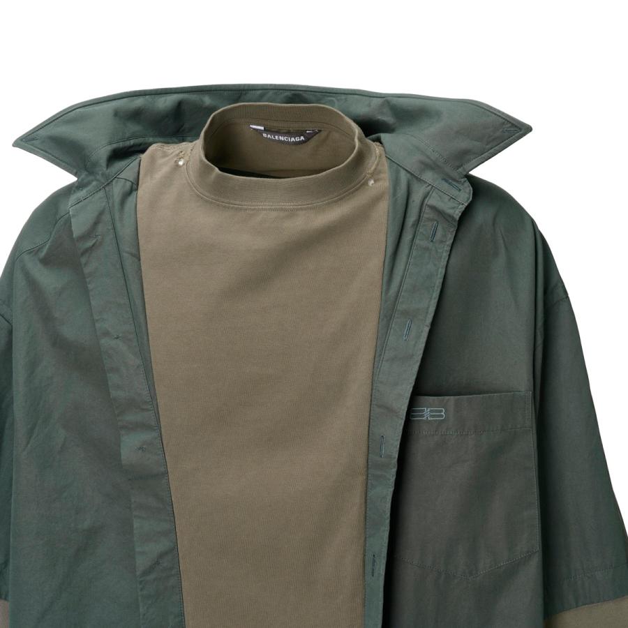 バレンシアガ BALENCIAGA オープンカラーシャツ BB ICON TROMPE LOEIL グリーン メンズ レディース 699227-tyb18-2029 :699227-tyb18 ...