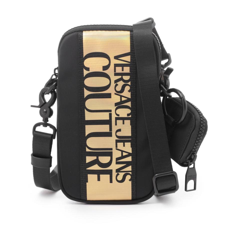VERSACE ヴェルサーチェ JEANS COUTURE クロスボディバッグ RANGE ICONIC LOGO-SKETCH 11 フォンケース ブラック メンズ 75ya4b9a ...