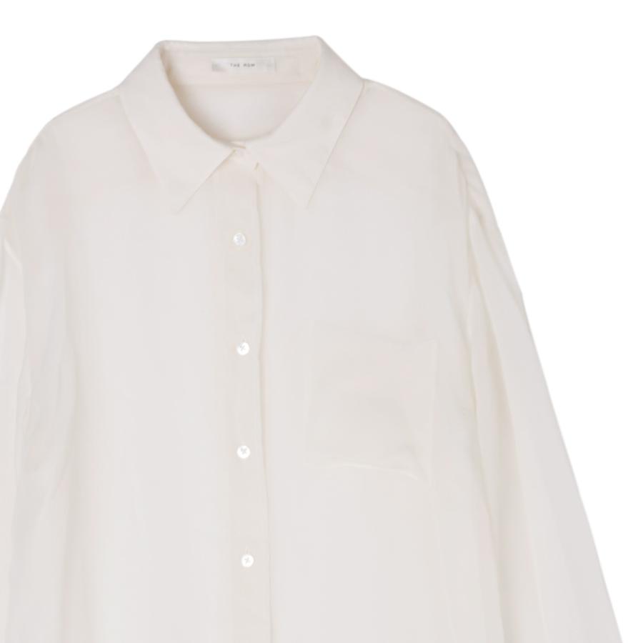 THE ROW ザ ロウ 長袖レギュラーカラーシャツ NESSON SHIRT オーバーサイズ シャツ ホワイト レディース 8740 ...