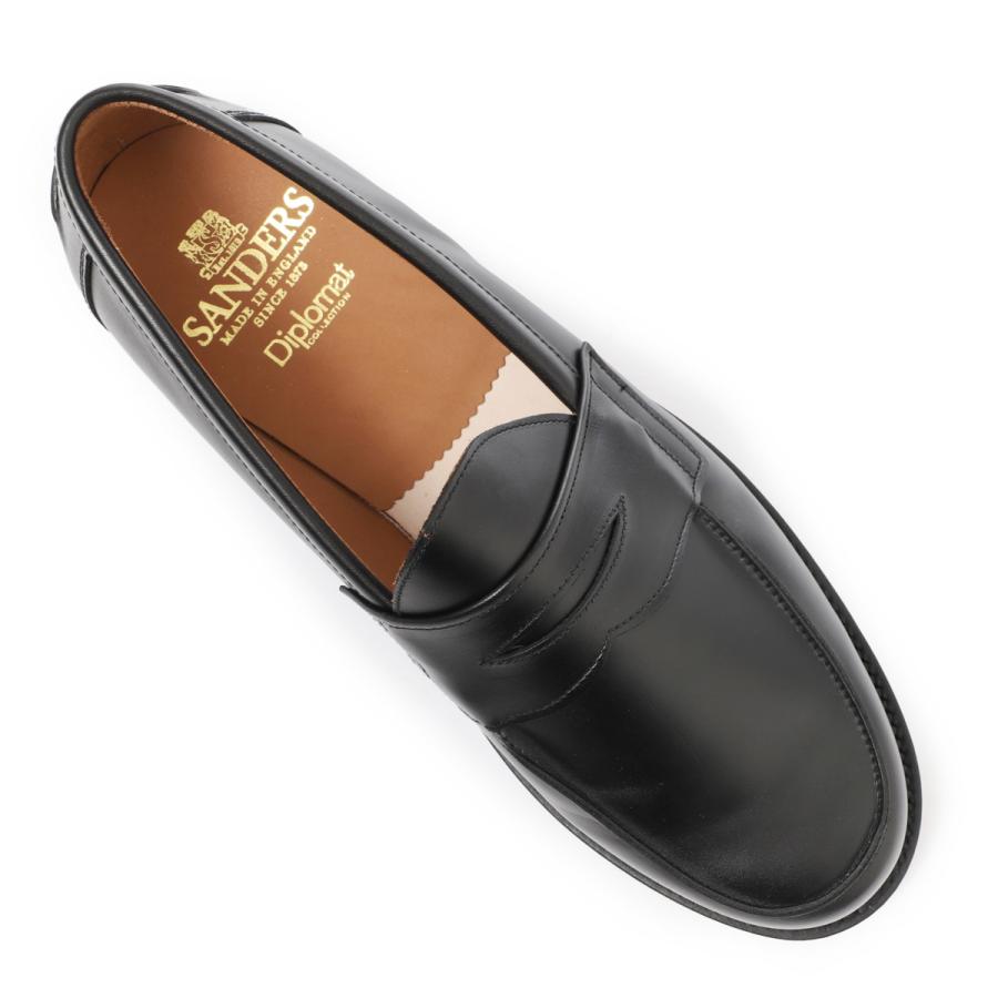 サンダース SANDERS ローファー MADRID ぺニーローファー 大きいサイズあり ブラック メンズ 9486b-black ...