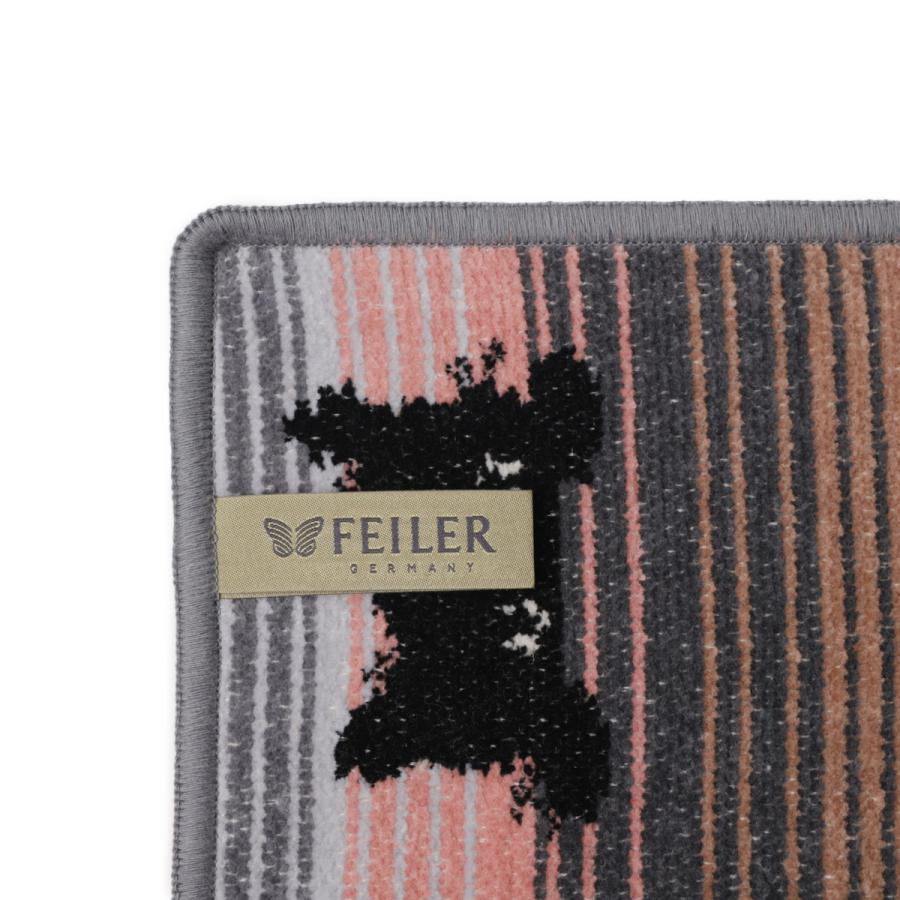 feiler 【ネコポス対応(4点まで)】フェイラー FEILER ハンカチ 25cm×25cm ミニタオル レディース blakit14004810212-blackkitty-grey ...