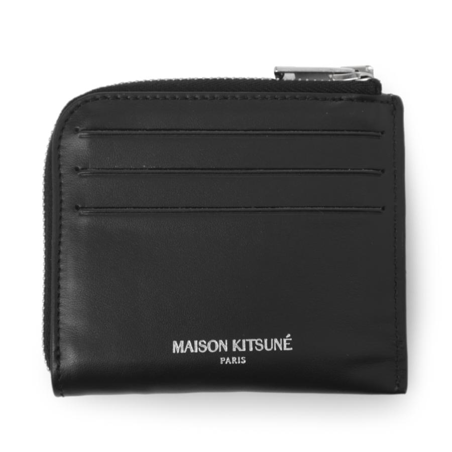MAISON KITSUNE メゾンキツネ カードケース FOX HEAD ZIPPED CARDHOLDER コンパクトウォレット ブラック メンズ mm05342lc0043-p199 ...