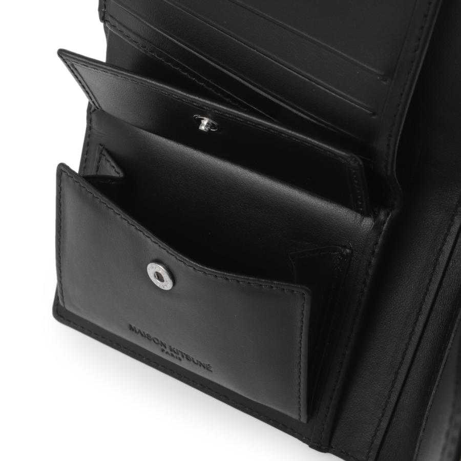 MAISON KITSUNE メゾンキツネ 3つ折り財布 小銭入れ付き FOX HEAD TRIFOLD WALLET ブラック メンズ mm05345lc0043-p199-black ...