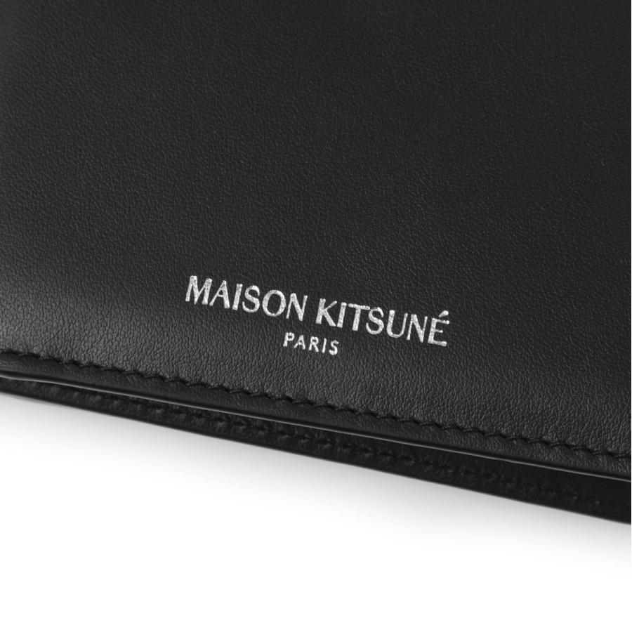 MAISON KITSUNE メゾンキツネ 3つ折り財布 小銭入れ付き FOX HEAD TRIFOLD WALLET ブラック メンズ mm05345lc0043-p199-black ...