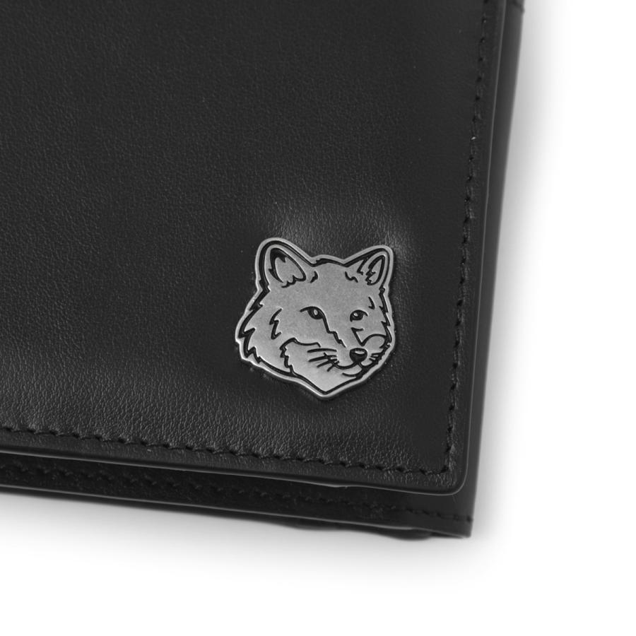 MAISON KITSUNE メゾンキツネ 3つ折り財布 小銭入れ付き FOX HEAD TRIFOLD WALLET ブラック メンズ mm05345lc0043-p199-black ...