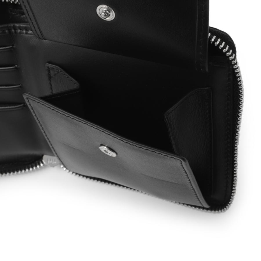 メゾンキツネ MAISON KITSUNE 2つ折り財布 小銭入れ付き FOX HEAD SQUARE ZIPPED WALLET ブラック メンズ mm05346lc0043-p199 ...