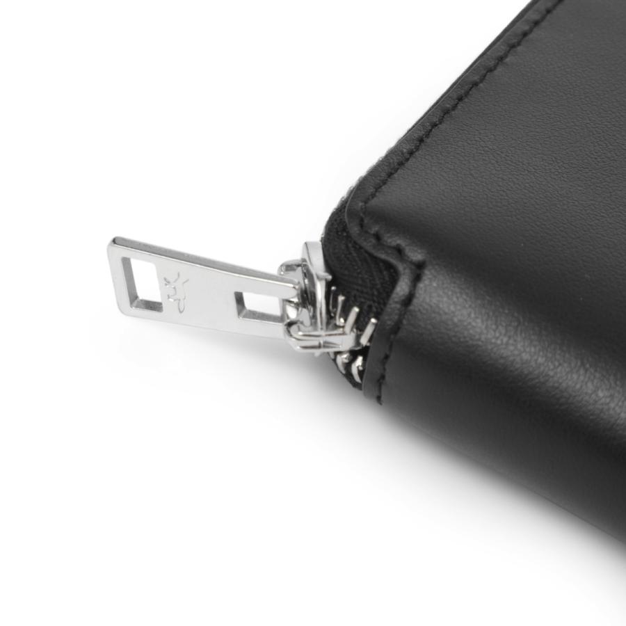 メゾンキツネ MAISON KITSUNE 2つ折り財布 小銭入れ付き FOX HEAD SQUARE ZIPPED WALLET ブラック メンズ mm05346lc0043-p199 ...