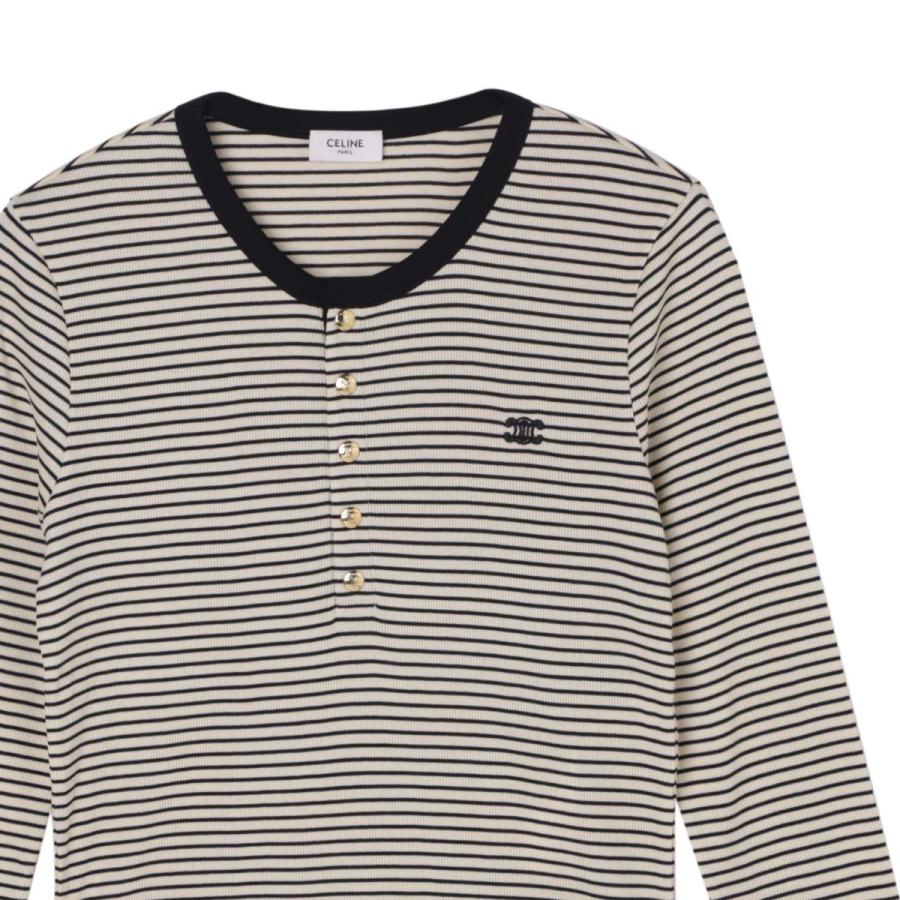 CELINE セリーヌ ヘンリーネック 長袖Tシャツ T-SHIRT MANCHES LONGUES ベージュ レディース rx03h-0243-01cb : モダンブルーYahoo!店 ...