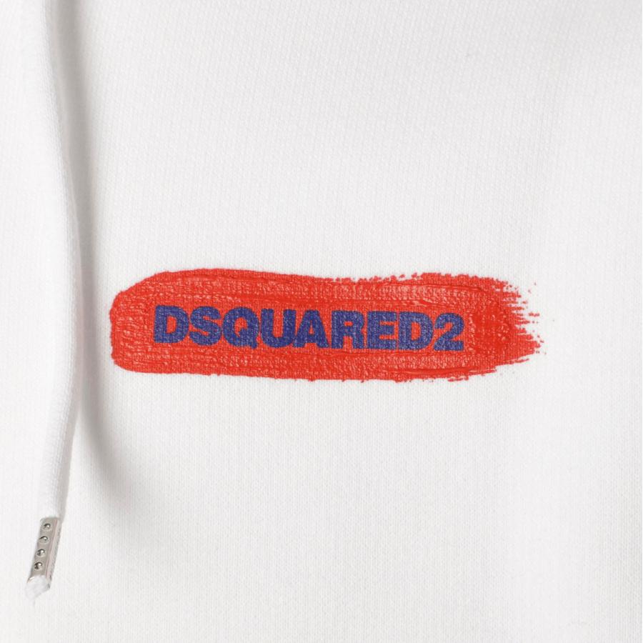 DSQUARED2 ディースクエアード ジップアップパーカ D2 SURF ZIP COOL HOODIE ホワイト メンズ ...