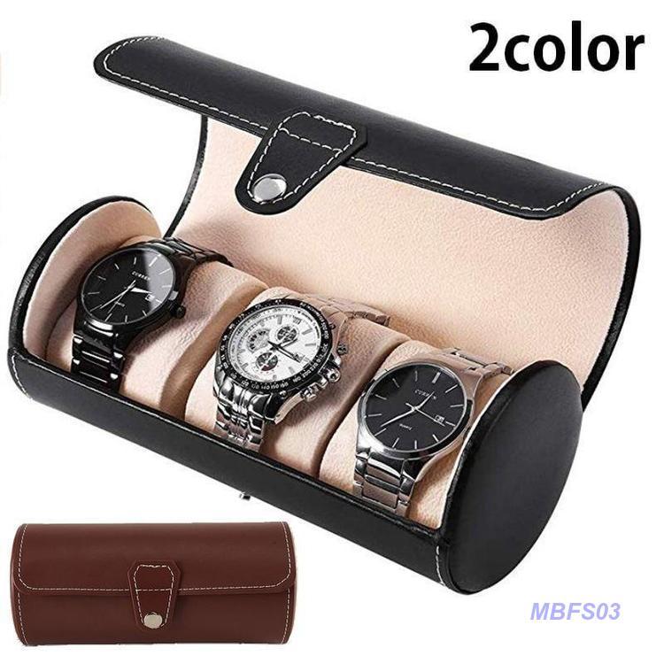腕時計用ケース 腕時計ボックス 収納ケース 3本用 ウォッチケース レザー調 円形 上品 おしゃれ シンプル コレクション 保管 持ち運び 携帯 メン : yl2310w08-sn239 ...