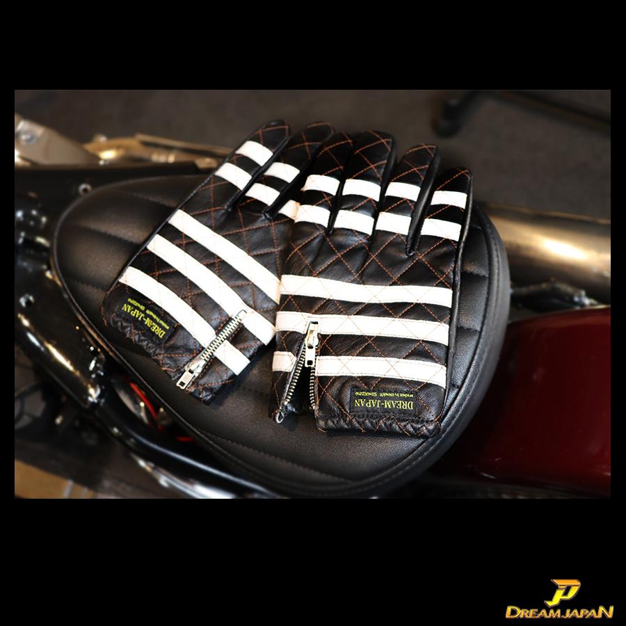 バイク グローブ ボーダーライン 囚人 メンズ レディース XS--XL 3シーズン用 シープスキン 羊革 カスタム チョッパー アメリカン c067【Dream-Japan】 : D.J ...