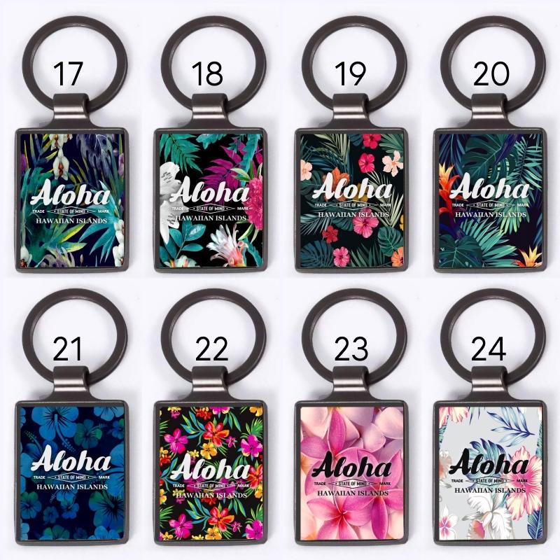 KEY - ALOHA キーリング キーホルダー キーチェーン HAWAII ハワイ アロハ ヤシの木 プルメリア BEACH : MCASE ...