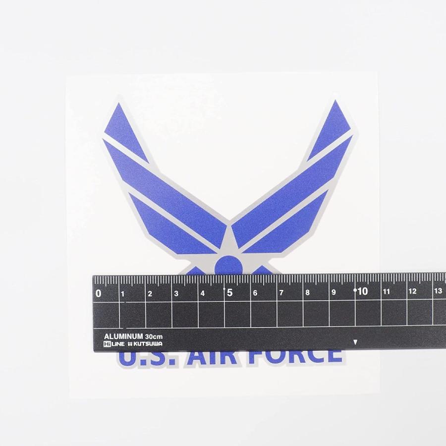 (マットミラー) アメリカ空軍 ステッカー 10cm U.S AIR FORCE アメリカン かっこいい 軍隊 空軍マーク (青 ...