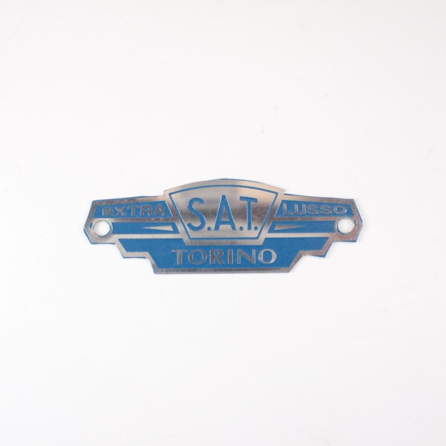 Seat badge Lambretta -S.A.T. TORINO- Extra Lusso - blue ランブレッタ シートバッジ ...