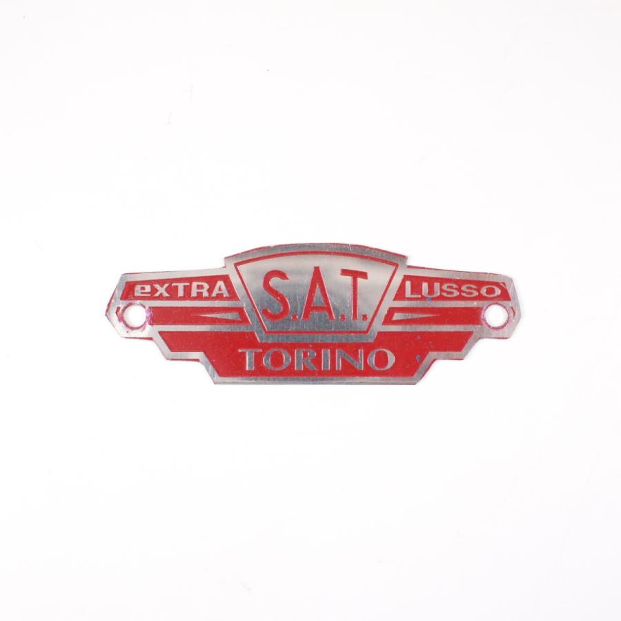 Seat badge Lambretta -S.A.T. TORINO- Extra Lusso - red ランブレッタ シートバッジ ...