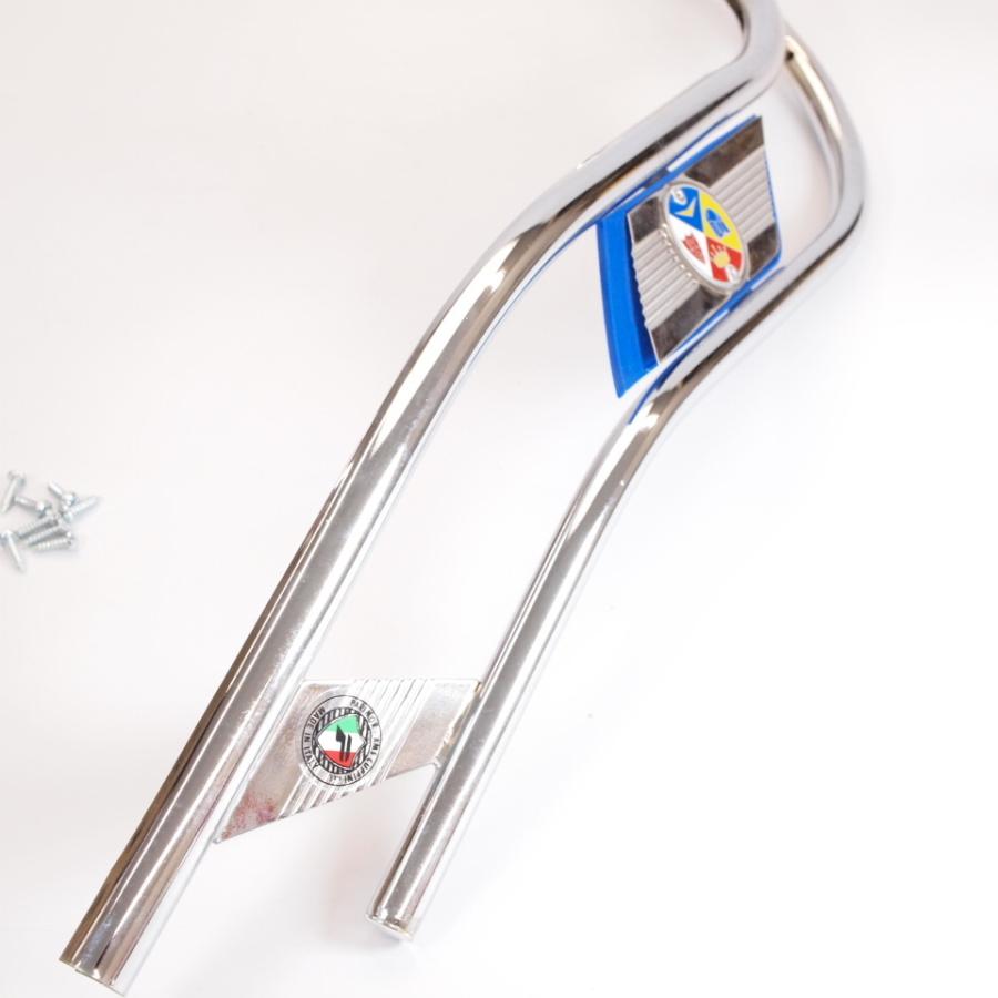 Beading Double Bar CUPPINI legshield for Vespa 50s 100 ET3 青 ベスパ ダブルレッグ ...